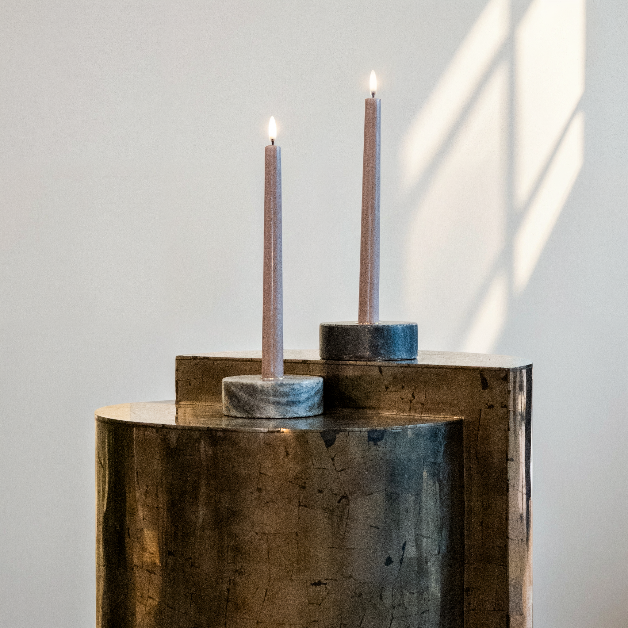 10" LED Sandstone Tapered Candle (Set of 2) – Curated By Norwood